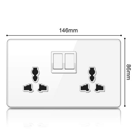 Ready Stock Overall Tempered Glass Series Wall Power Socket A Light Controller Wall Switch