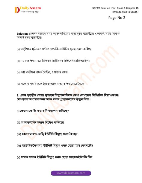 Scert Class 8 Mathematics Chapter 15 Introduction To Graph Solution Am