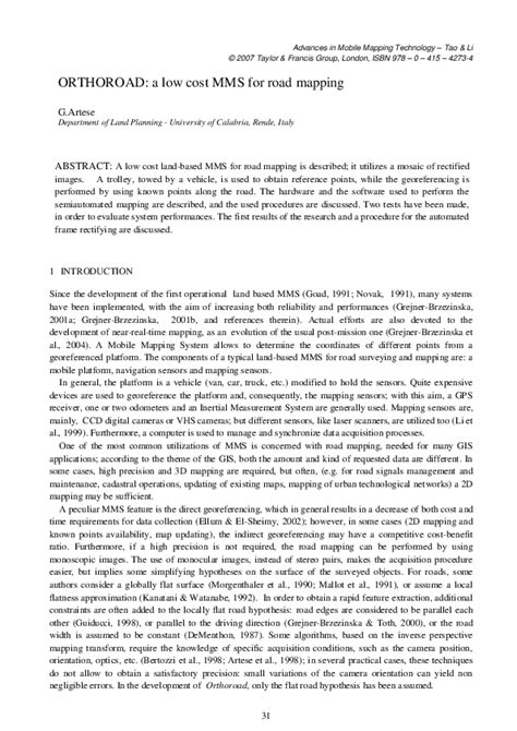 Pdf Orthoroad A Low Cost Mobile Mapping System For Road Mapping