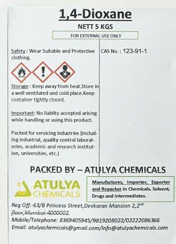 1 4 Dioxane Can Purity 99 90 At ₹ 1000 Kg In Mumbai Id 2851563319955