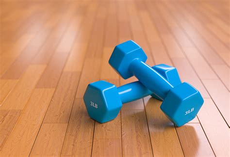 피트 니스와 렌더링3 파운드3d 그림바닥에 스포츠를 위한 아령 목재 강화마루에 대한 스톡 사진 및 기타 이미지 목재 강화마루 체육관 3차원 형태 Istock