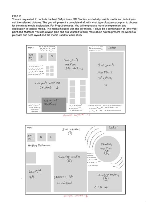 Igcse Art And Design 0400 Component 2 Layout Diagrams