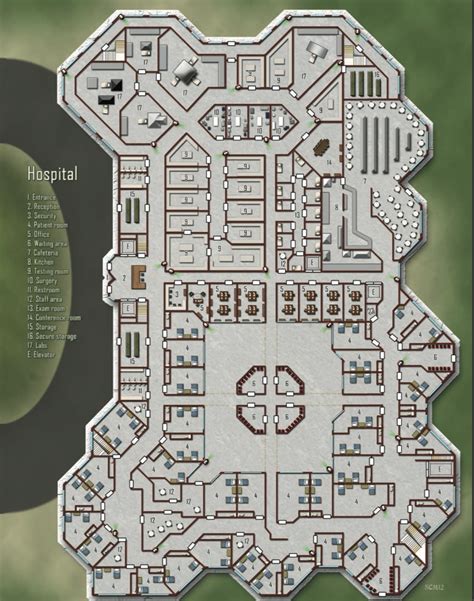 Dnd Hospital Hospital Shadowrun Floorplan Shadowrun Floorplans