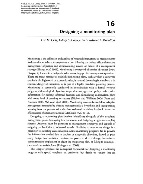 Pdf Designing A Monitoring Plan