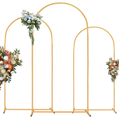Dovnis Arch Backdrop Stand Set Of 3 Gold Metal Arch Stand Wedding Arch