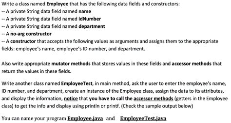 Solved Write A Class Named Employee That Has The Following