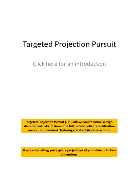 Targeted Projection Pursuit Pdf Cluster Analysis Dimension