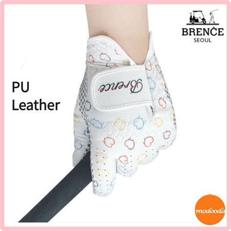 Brence ถุงมือกอล์ฟ ซิลิโคน หนังสังเคราะห์ ลายหัวใจ สไตล์เกาหลี ซ้าย