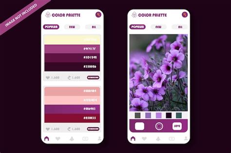 Design De Interface Do Usuário Do Gerador De Paleta De Cores Vetor