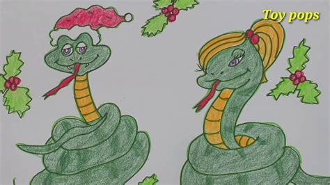 산타크로스 깜찍이 뱀 캐릭터 재미나는노래들으며 그림그리기 토이팝스 Youtube
