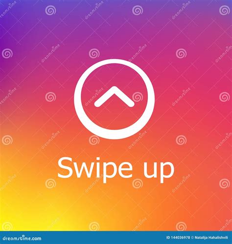 Swipe Up Button And Text Web Button App Ui Stock Vector
