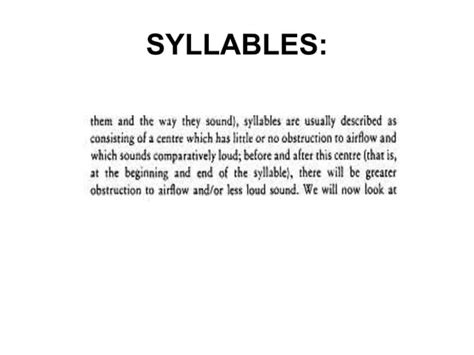 Syllable Structure Power Point Presentation PPT