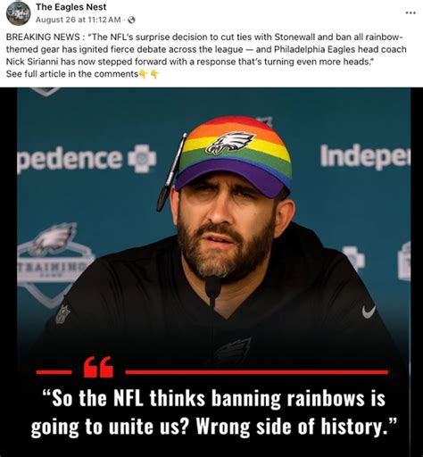 Nfl Did Not Ban Rainbow Gear And Prompt A Response From Eagles Coach Nick Sirianni