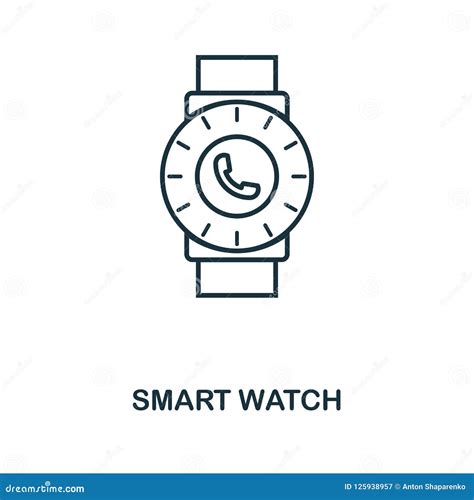 Smart Watch Icon Monochrome Style Design From Visual Device Icon Collection Ui Pixel Perfect