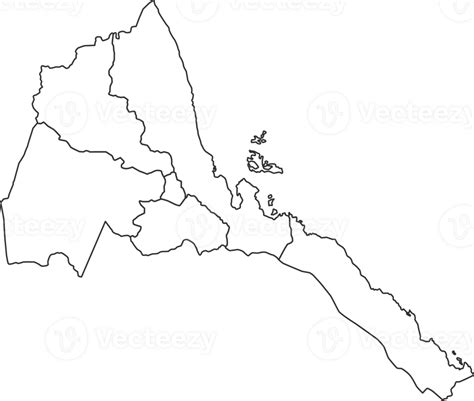 Map Of Eritrea With Detailed Country Map Line Map 30349074 Png
