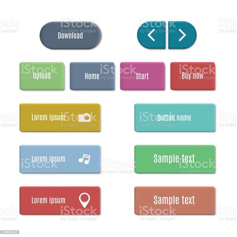 3 차원 효과 벡터 일러스트 레이 션으로 세련 된 여러 웹 버튼 0명에 대한 스톡 벡터 아트 및 기타 이미지 0명 3차원 형태 노랑 Istock
