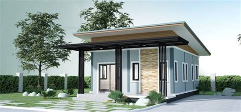 แบบบ้านสไตล์โมเดิร์น พื้นที่ใช้สอย 75 ตร ม 2 ห้องนอน 1 ห้องน้ำ 1 ห้องโถง 1 ครัว 1 ระเบียง