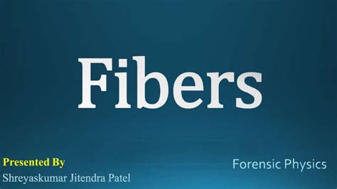 Forensic Fiber Analysis Pptx