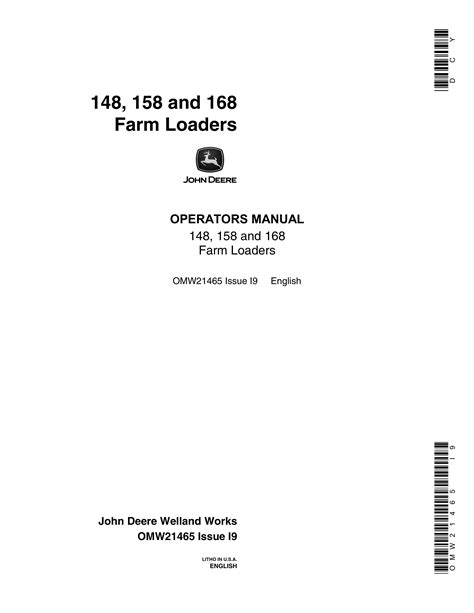 john deere 148 158 and 168 farm loader operator manual omw21465