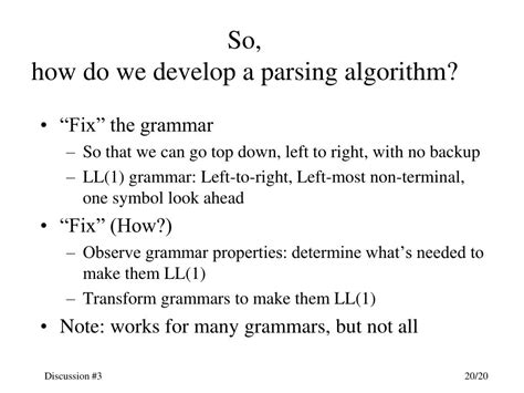 Ppt Discussion 3 Grammar Formalization And Parse Tree Construction Powerpoint Presentation Id