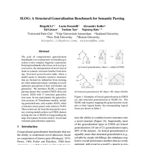 Slog A Structural Generalization Benchmark For Semantic Parsing Acl