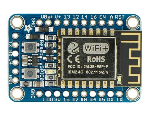 adafruit huzzah esp8266 modul wifi gpio adc botland obchod s robotikou