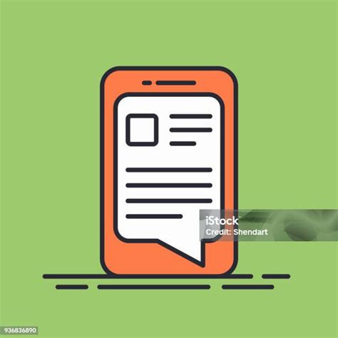 휴대 전화의 모양에서 음성 거품이 있다 스마트폰 화면 정보 배치에 대 한입니다 개념에 대한 스톡 벡터 아트 및 기타 이미지 개념 기포 단일 객체 Istock