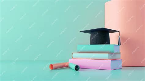 Premium Photo Graduation Hat Notebooks And Diplomas On The Table