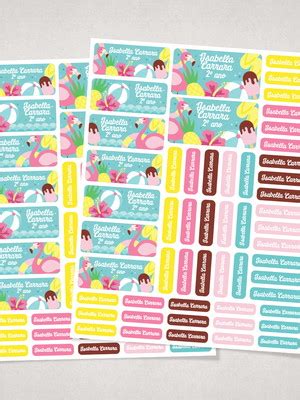 Etiquetas Escolares Tropical Em Vinil Compre Produtos Personalizados