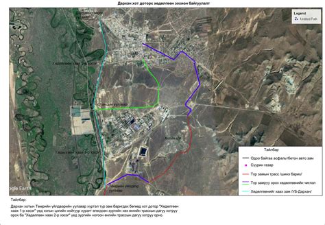Дархан чиглэлийн Түр замын маршрут