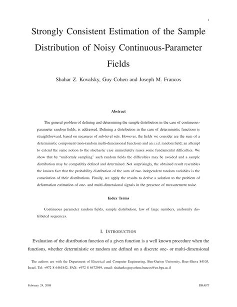 Pdf Strongly Consistent Estimation Of The Sample Distribution Of
