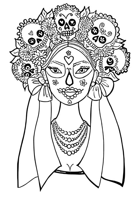 Dia De Los Muertos Esqueleto Para Colorear