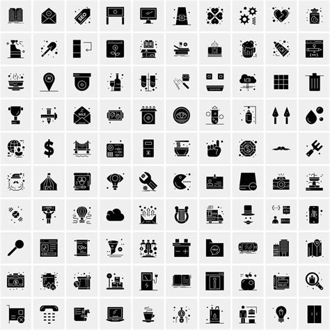 Set Of Universal Solid Icons Vector Art At Vecteezy