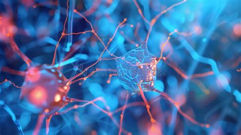 Close Up Of A Neuron Cell With Intricate Network Of Axons And Dendrites Stock Image Image Of