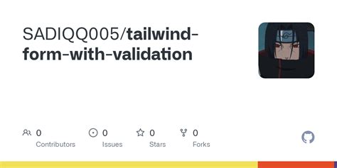 Github Sadiqq005tailwind Form With Validation