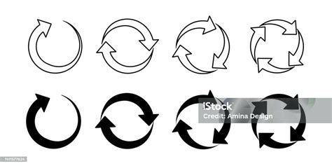 Kumpulan Ikon Panah Lingkaran Ikon Daur Ulang Panah Melingkar Ilustrasi Stok Unduh Gambar