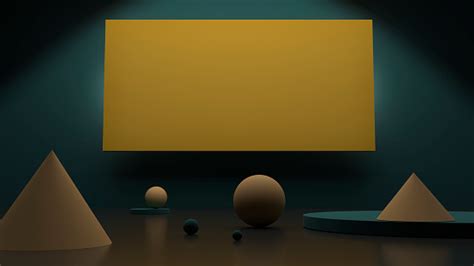 트렌디 한 색상 디자인의 브랜딩을위한 공백이있는 원시 기하학적 모양의 3d 렌더링 Minimalism 0명에 대한 스톡 사진 및 기타 이미지 Istock