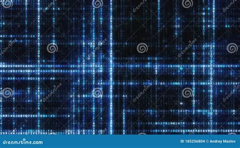 Abstract Blue Futuristic Background Of Information Technology Hexadecimal Digital Data Code