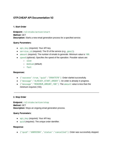 Otpcheap Api Documentation V2 Pdf Software Engineering