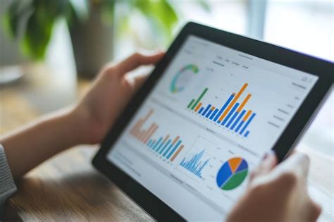 Person Analyzing Data Graphs On A Digital Tablet Premium Ai Generated Image