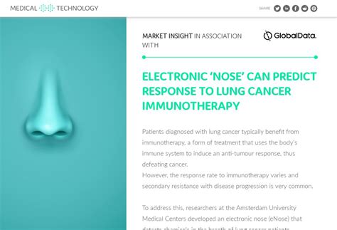 Electronic ‘nose Can Predict Response To Lung Cancer Immunotherapy