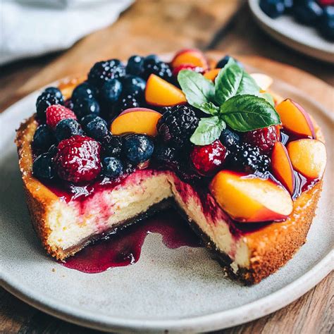 Berry Peach Cheesecake