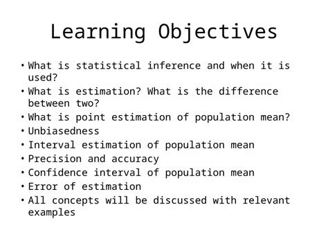Pptx Lecture 12 Statistical Inference Estimation Point And Interval Estimation By Aziza