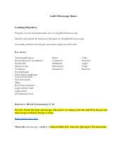 Exploring Microscopic Worlds Lab Microscopy Basics Course Hero