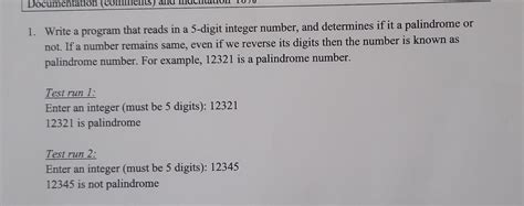 Solved Documentation Comments A 1 Write A Program That