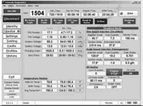 Service Manual 75 90 HP E TEC Engine Managment Module Diagnostic Software Functions Crowley