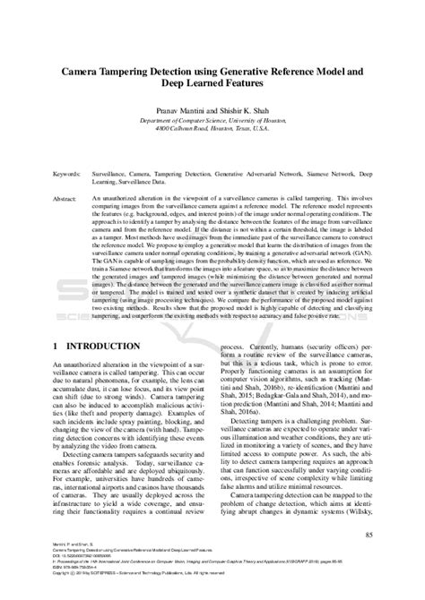 Pdf Camera Tampering Detection Using Generative Reference Model And Deep Learned Features