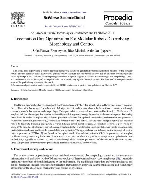 Pdf Locomotion Gait Optimization For Modular Robots Coevolving