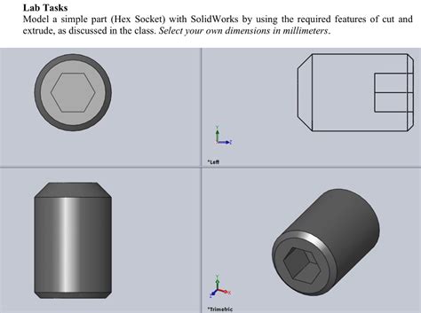 Solved Lab Tasks Model A Simple Part Hex Socket With