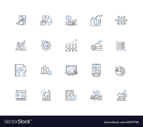 Data Mapping Line Icons Collection Transformation Vector Image